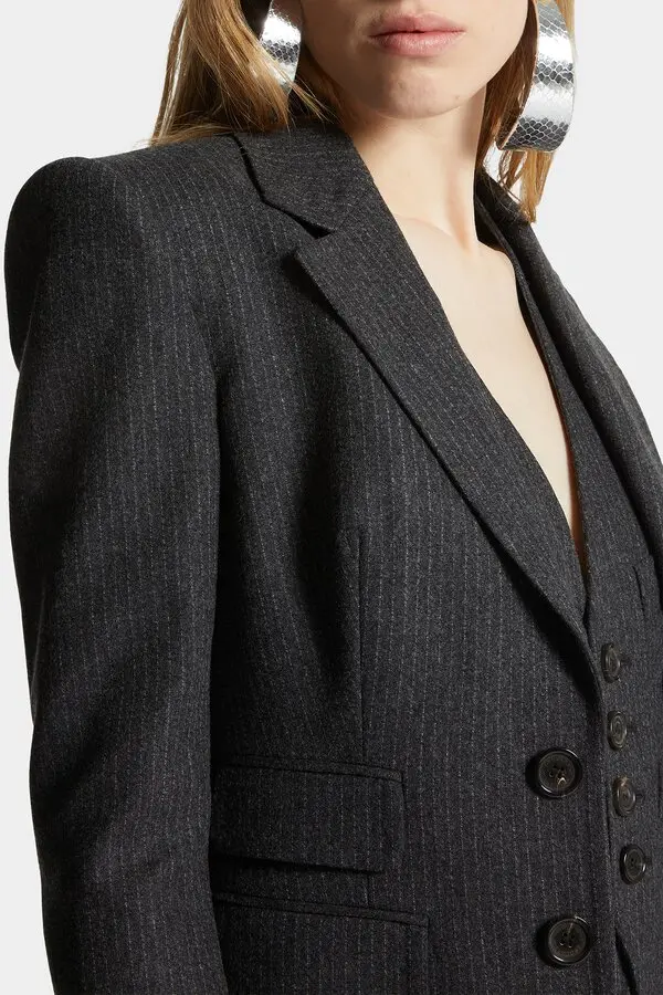 Dsquared2 Bianca Pinstripe Wool Blazer - Fantasy
