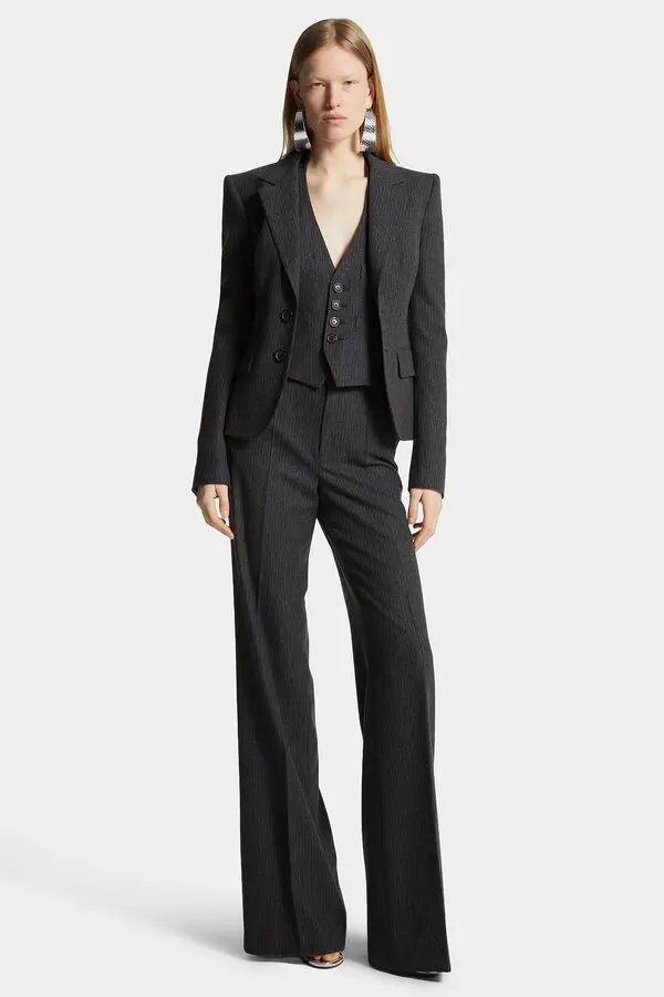 Dsquared2 Bianca Pinstripe Wool Blazer - Fantasy