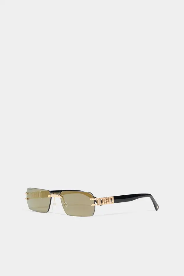Dsquared2 Rectangle Sunglasses With Detachable Chain - Gold