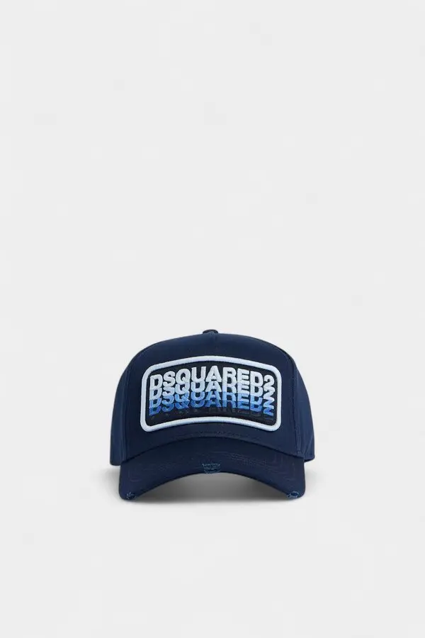 Dsquared2 Gabardine Baseball Cap With Logo Patch - Blue