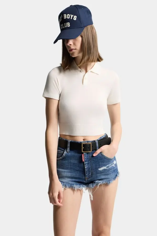 Dsquared2 Cropped Knit Polo Shirt