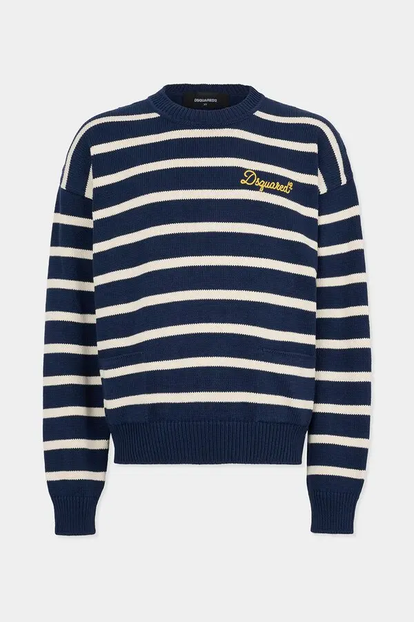 Dsquared2 Striped Knit Pullover - Grey