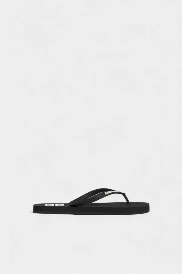 Dsquared2 Flip Flops With Logo Detail - Black