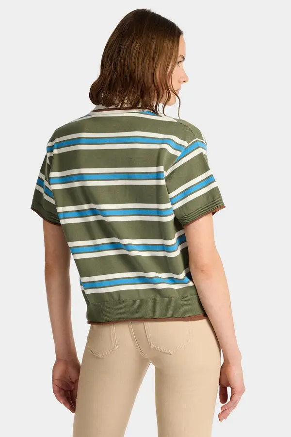Dsquared2 Striped Knit Polo Shirt