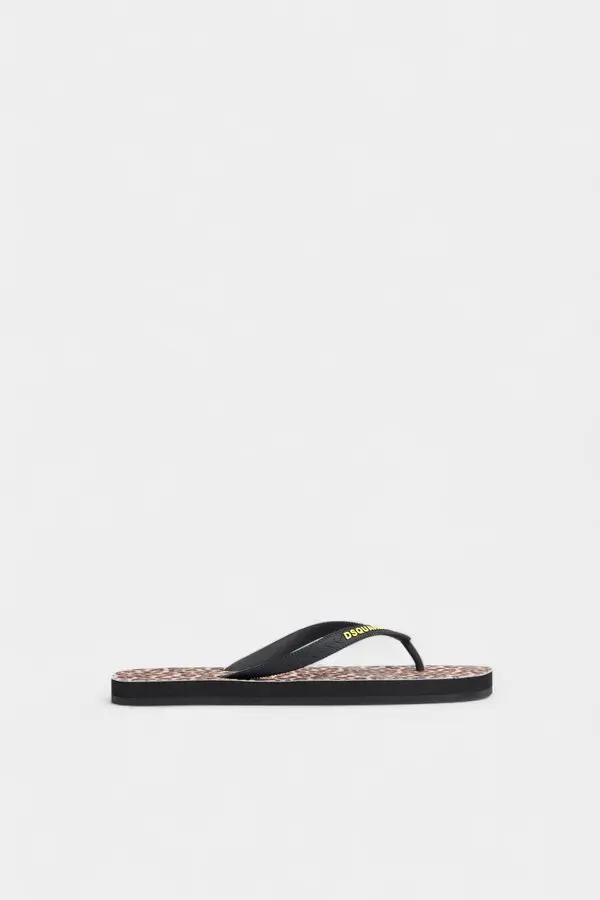 Dsquared2 Wild2 Flip Flops - Leopard