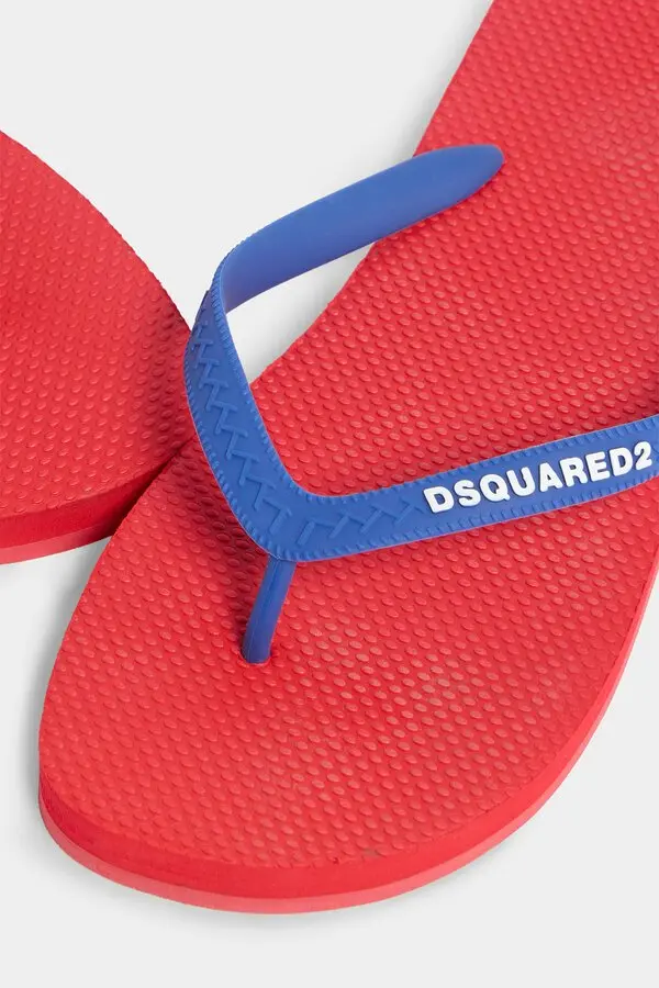 Dsquared2 Logo Flip Flops - Red