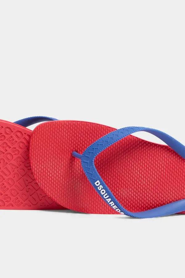 Dsquared2 Logo Flip Flops - Red