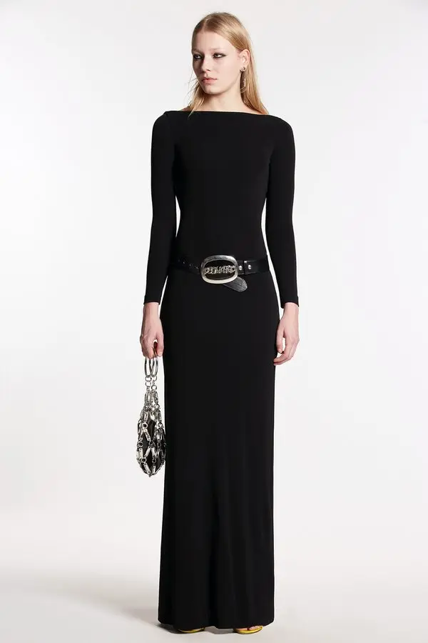 Dsquared2 Long Sleeve Open Back Gown