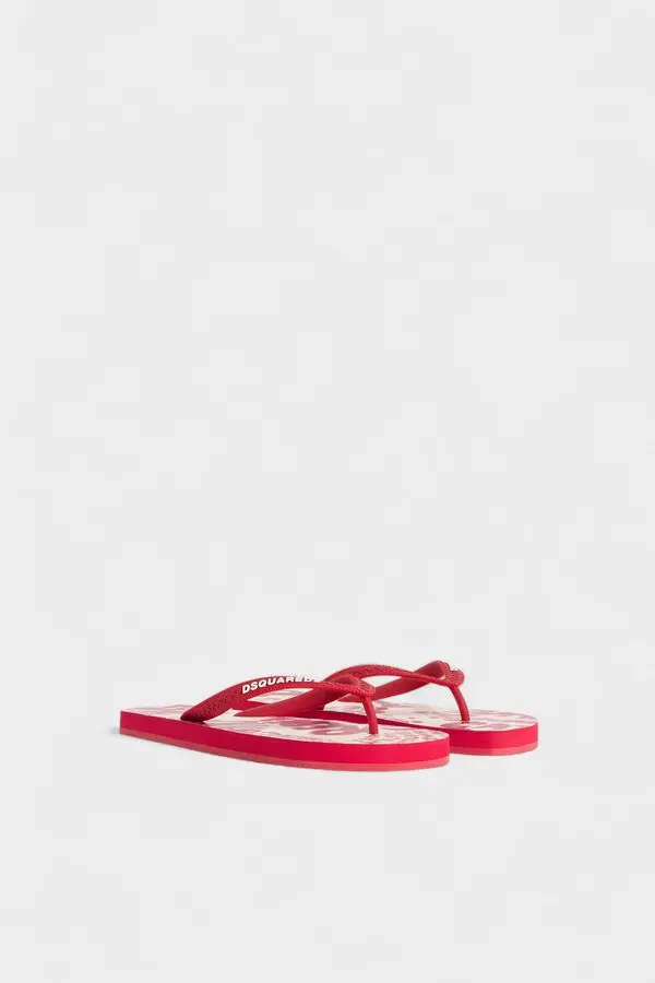 Dsquared2 Rebel Hibiscus Flip Flops - Fantasy
