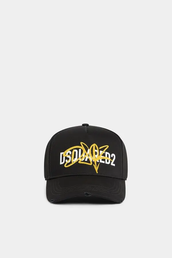 Dsquared2 Gabardine Baseball Cap With Maxi Lettering - Black