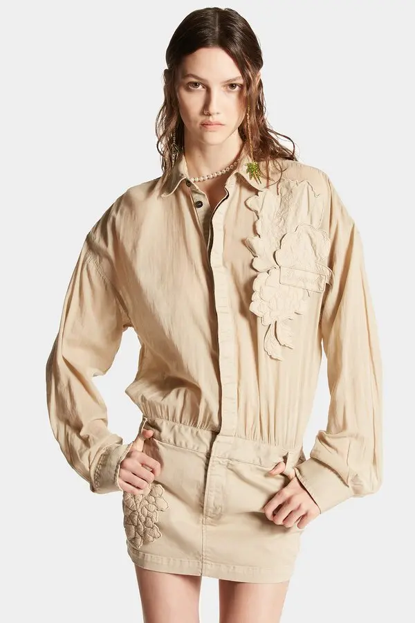 Dsquared2 Blossom Patch Shirt Dress