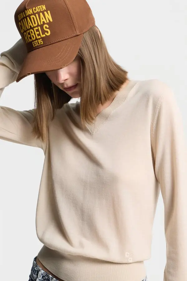Dsquared2 Pure Wool V-neck Pullover