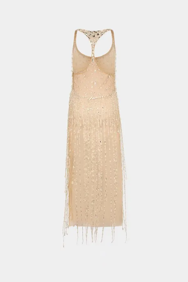 Dsquared2 Embellished Tasseled Maxi Gown