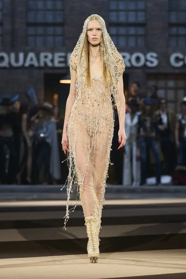 Dsquared2 Embellished Tasseled Maxi Gown