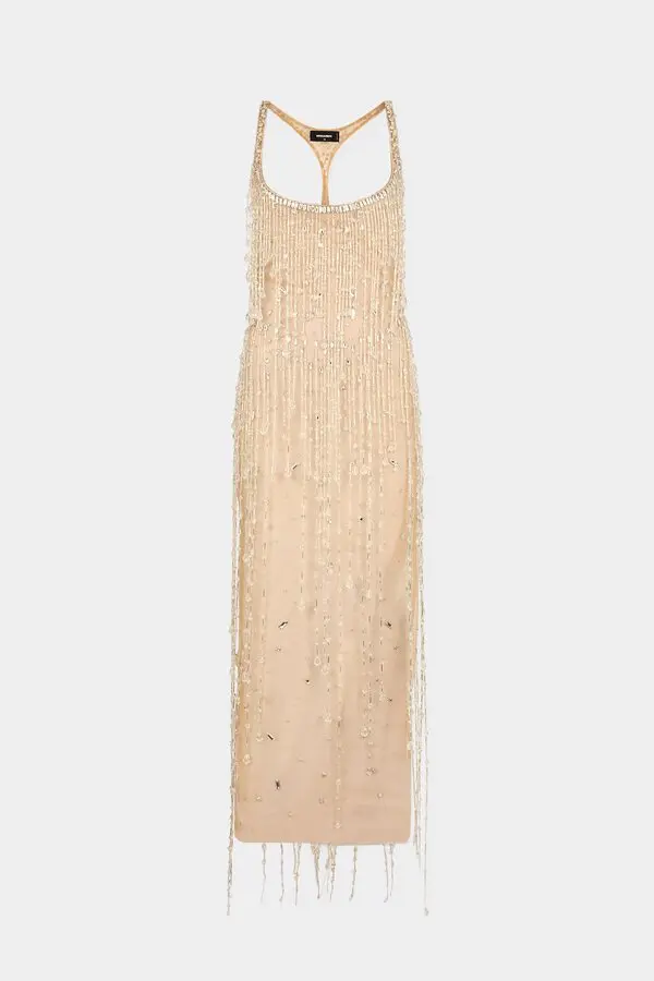 Dsquared2 Embellished Tasseled Maxi Gown - Black