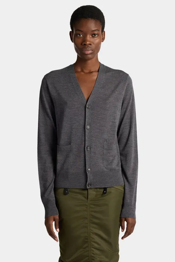 Dsquared2 Embroidered Fine Knit V-neck Cardigan