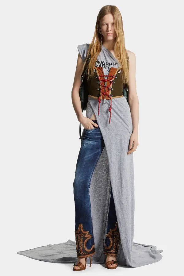 Dsquared2 One-shoulder Maxi Dress With Slit