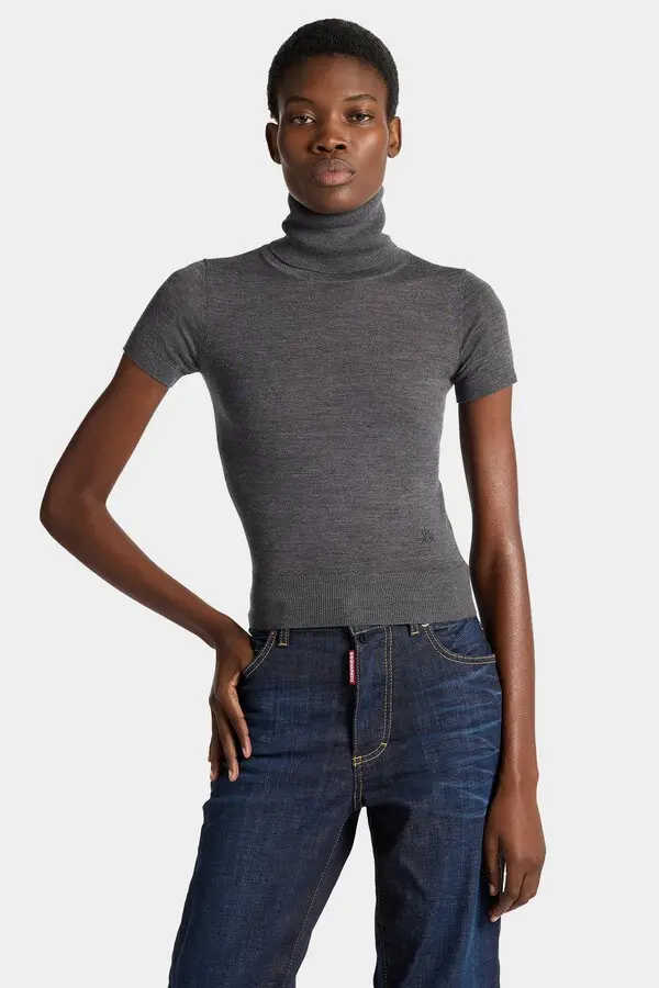 Dsquared2 Upside Down Short Sleeve Turtleneck Pullover