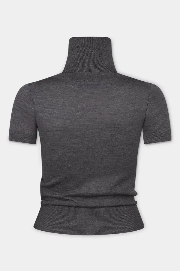 Dsquared2 Short Sleeve Turtleneck Pullover In Fine Wool