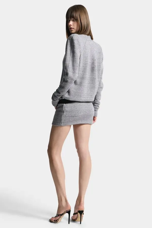 Dsquared2 Deep Cut Jersey Dress With Tie-belt
