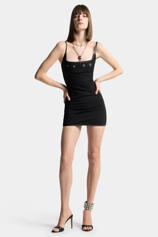 Dsquared2 Zip-up Mini Dress With Embellished Detail