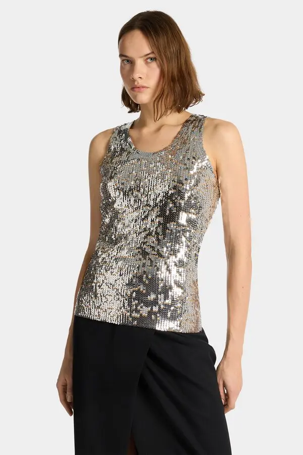 Dsquared2 Chic Night All Over Paillettes Tank Top