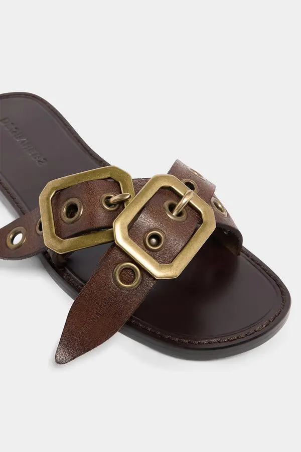 Dsquared2 Twin Flat Sandals With Studded Straps