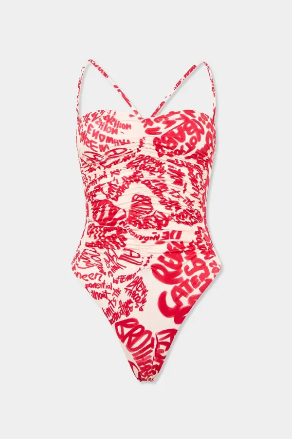 Dsquared2 Rebel Hibiscus One-piece Swimsuit - Fantasy