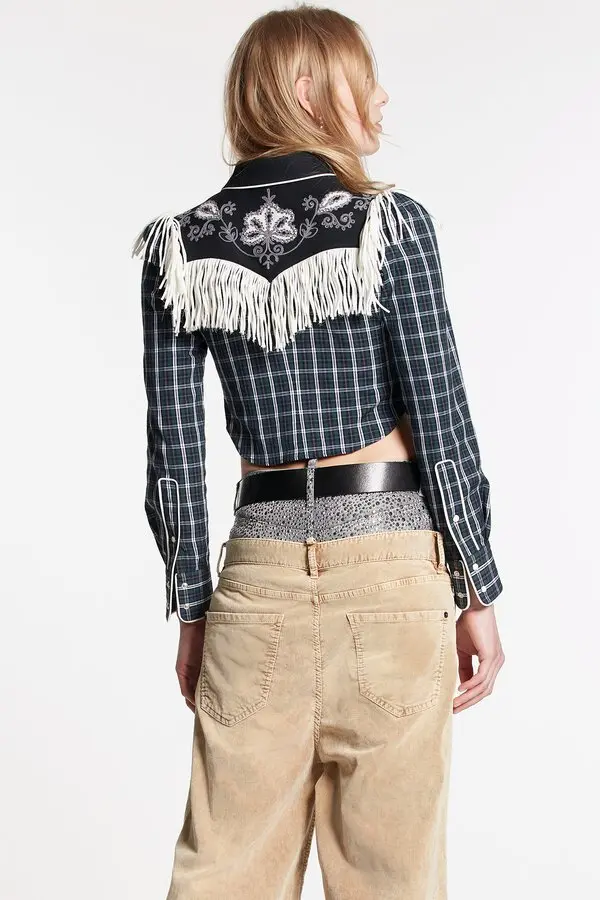 Dsquared2 Western Shirt With Fringe Detailing