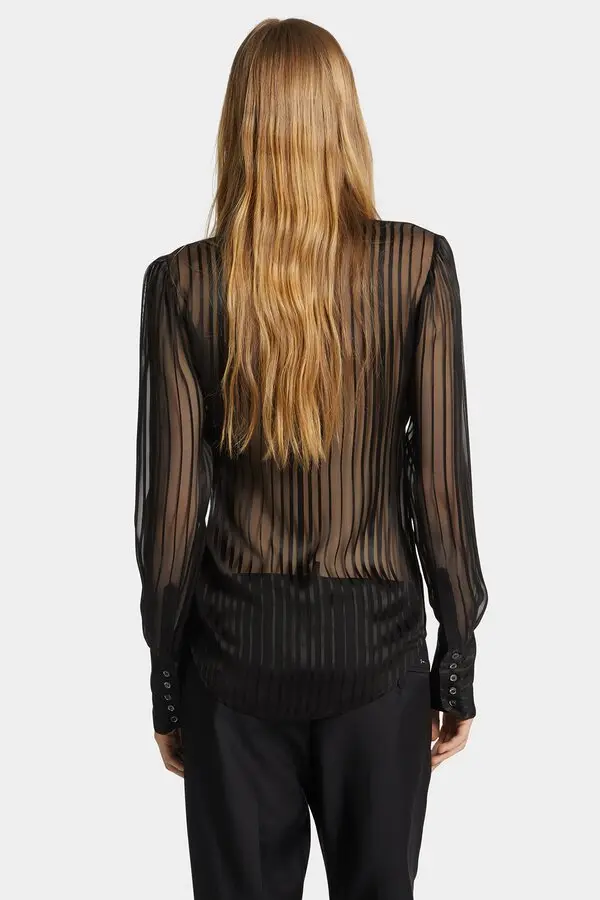 Dsquared2 Bianca Striped Sheer Shirt