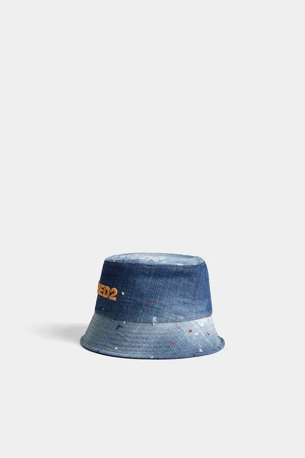 Dsquared2 Denim Bucket Hat With Logo Detail