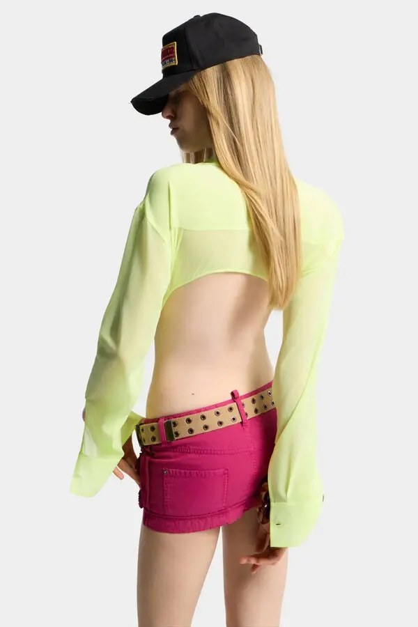 Dsquared2 Sheer Deep Cut Shirt With Open Back