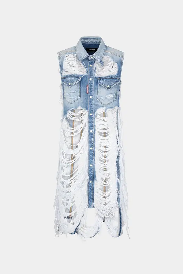 Dsquared2 Super Destroyed Denim Dress