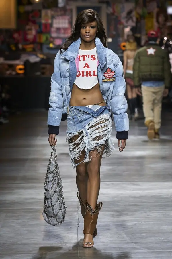 Dsquared2 Super Destroyed" Denim Skirt