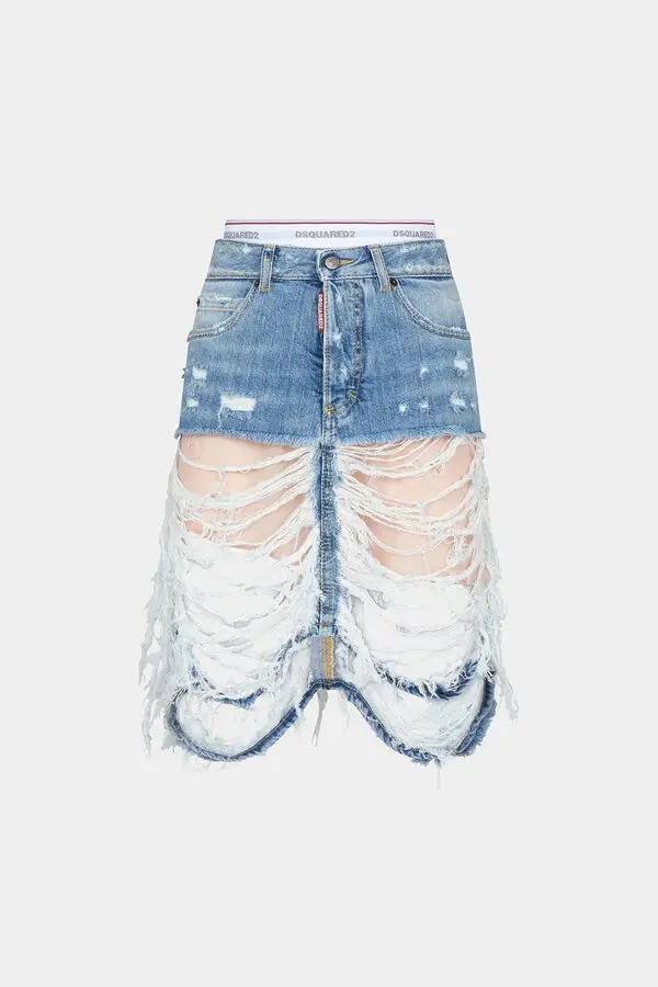 Dsquared2 Super Destroyed" Denim Skirt