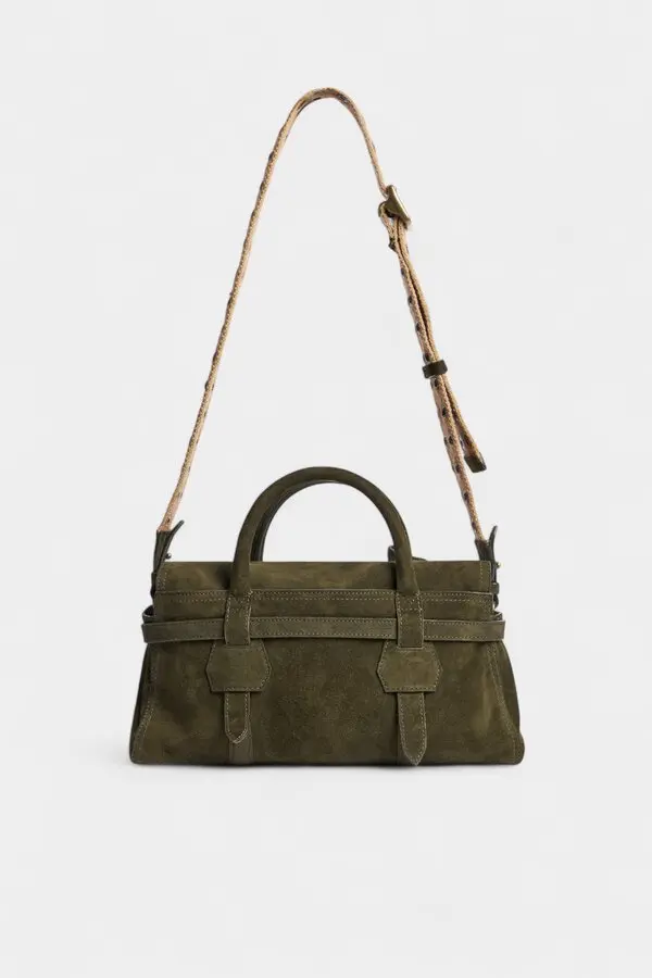 Dsquared2 Utility Twin Suede Handbag With Adjustable Shoulder Strap - Fantasy