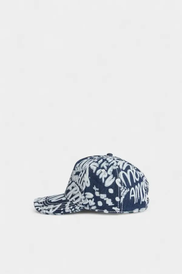 Dsquared2 Baseball Cap With Graffiti Print