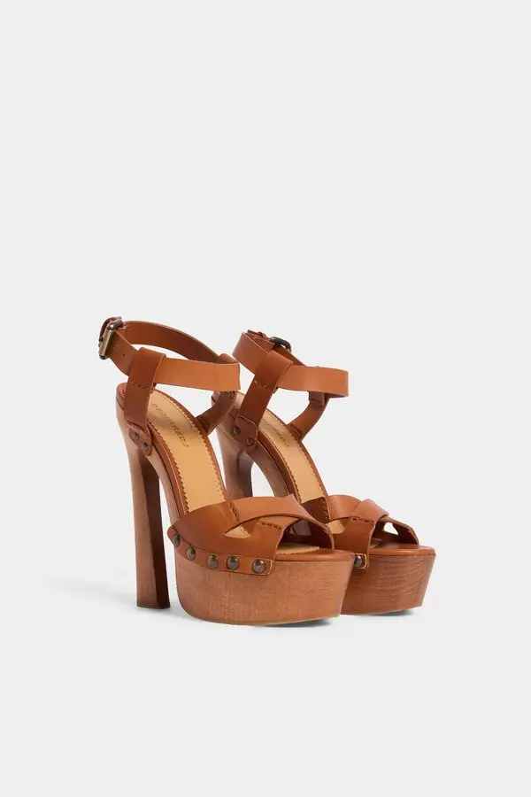 Dsquared2 Studded Leather Platform Clogs