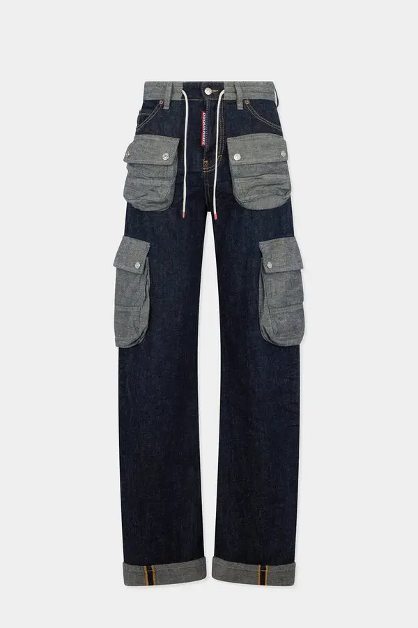 Dsquared2 Dark Wash Loose Twist Jeans - Blue