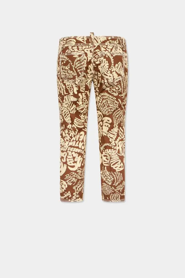 Dsquared2 Rebel Hibiscus Printed Trousers - Black
