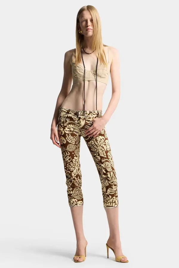 Dsquared2 Rebel Hibiscus Printed Trousers - Black