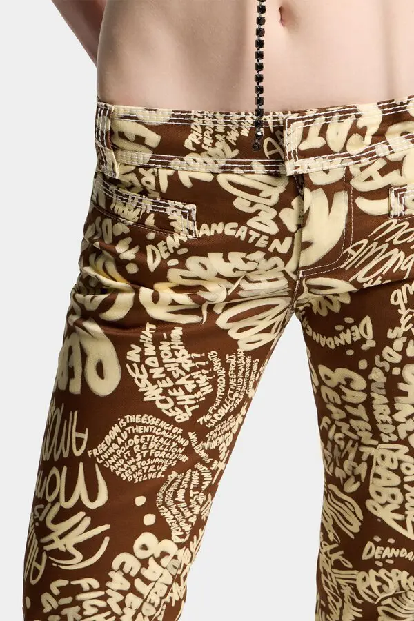 Dsquared2 Rebel Hibiscus Printed Trousers - Black
