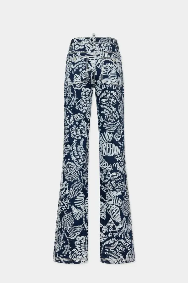 Dsquared2 Dark Flower Wash Dalma Jeans - Blue