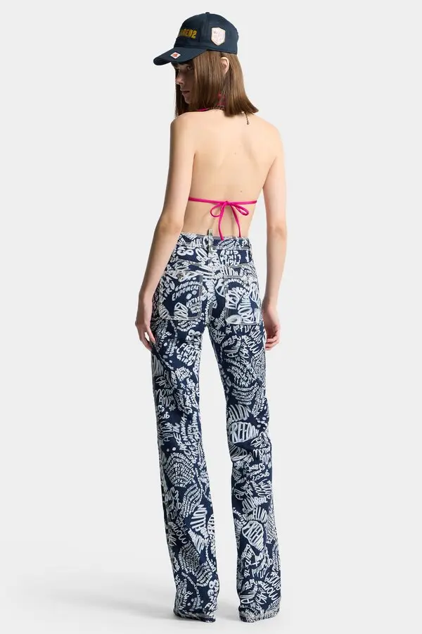 Dsquared2 Dark Flower Wash Dalma Jeans - Blue