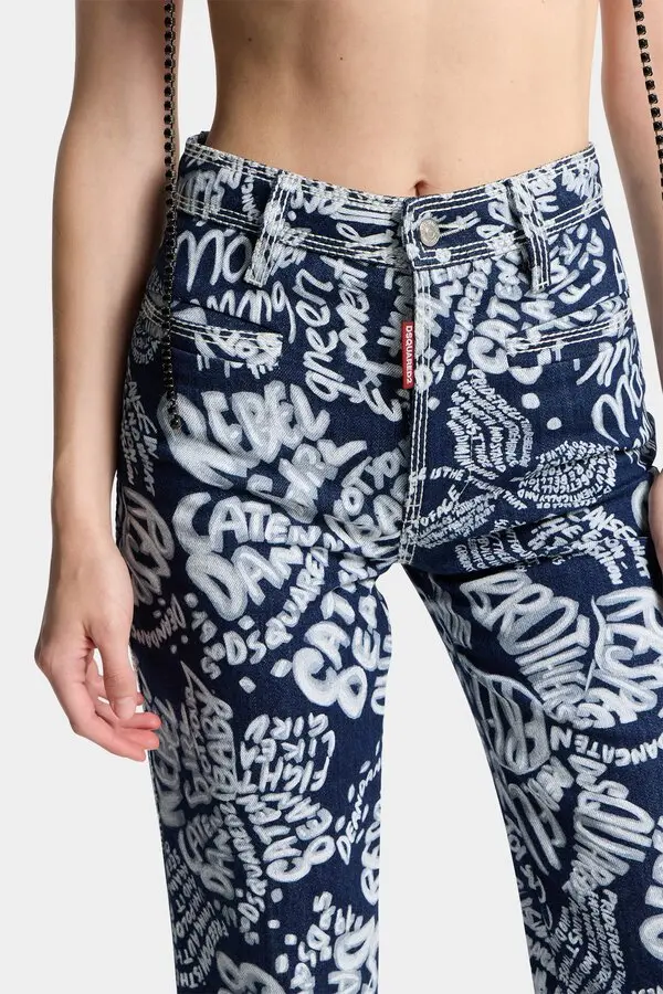 Dsquared2 Dark Flower Wash Dalma Jeans - Blue