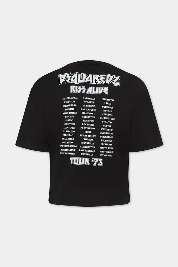 Dsquared2 Kiss X Pressato Cropped T-shirt With Rhinestone Embellishments