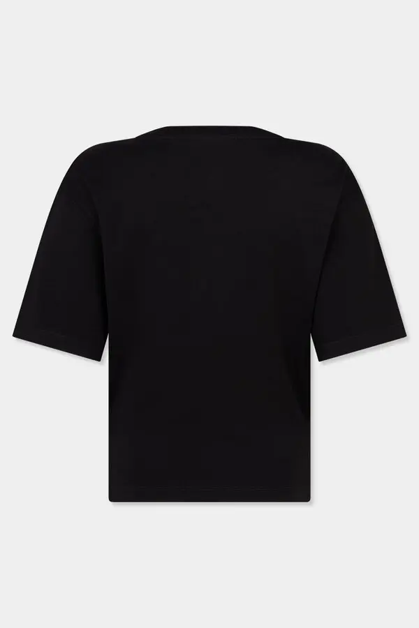 Dsquared2 Cropped T-shirt With Logo Detail - Black