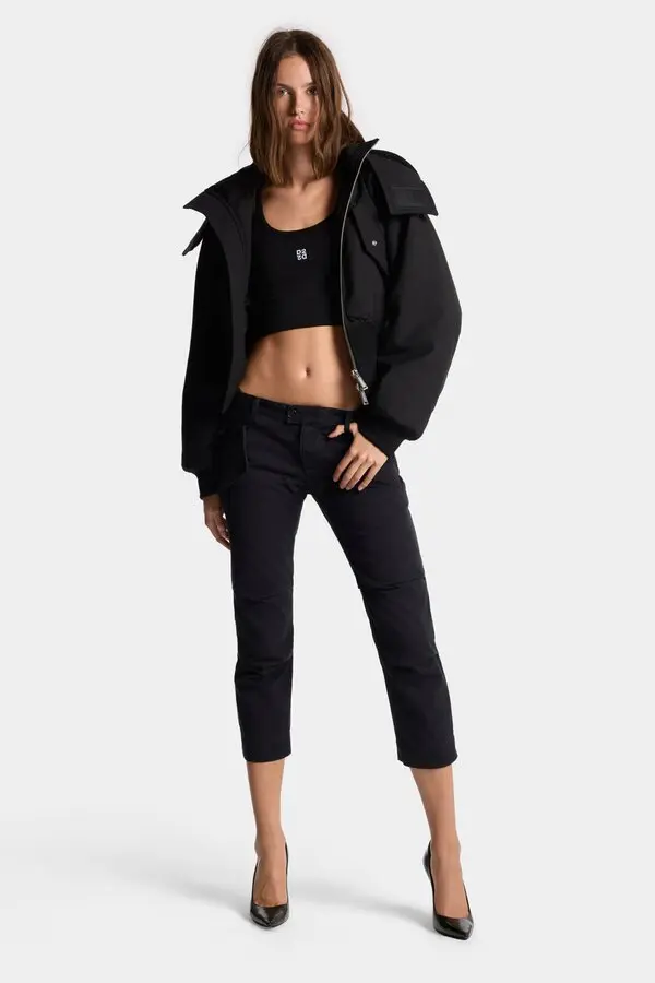 Dsquared2 Utility Tech Cotton Cropped Pants - Black