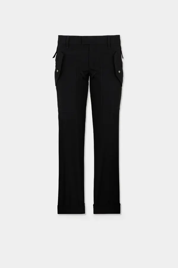 Dsquared2 Military Chic Cropped Wool Ripstop Trousers