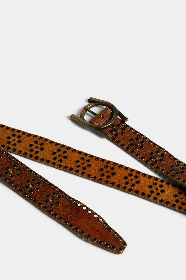 Dsquared2 Perforated Leather Belt With Metal Rings